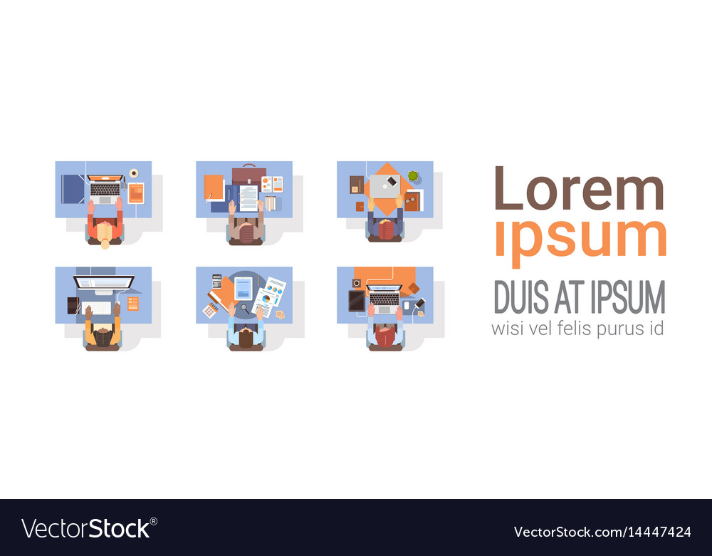 People using computers businesspeople workplace Vector Image