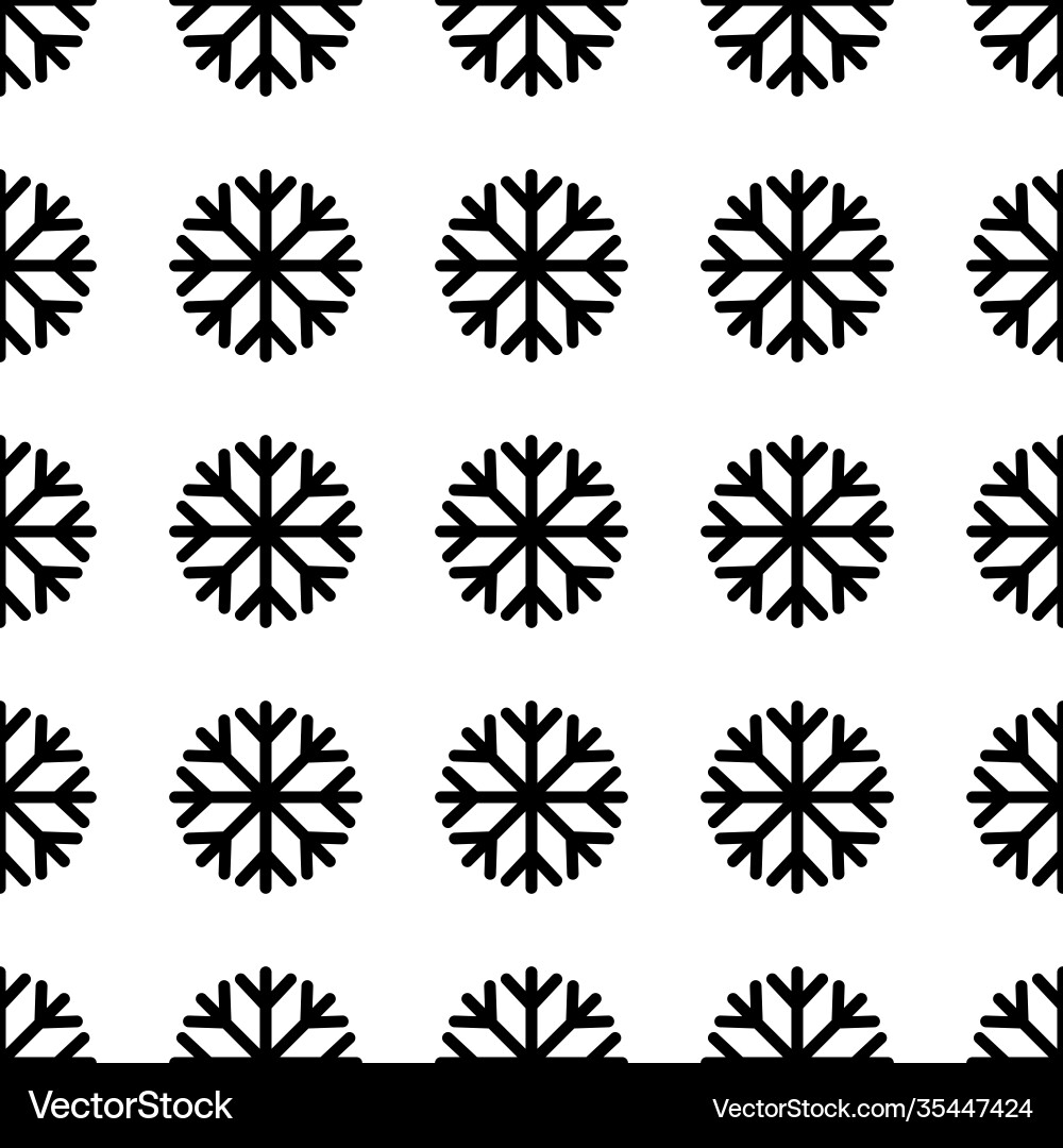 Seamless snowflakes pattern snowfall Royalty Free Vector