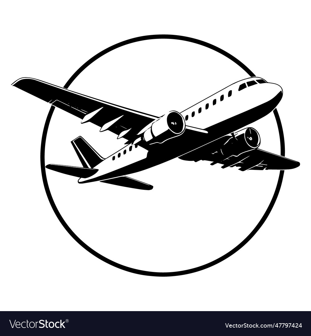Taking off plane logo Royalty Free Vector Image Taking off plane logo Royalty Free Vector Image