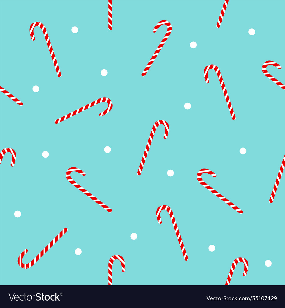 Candy cane seamless pattern in flat design Vector Image