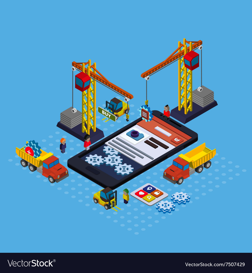 Flat app development Royalty Free Vector Image