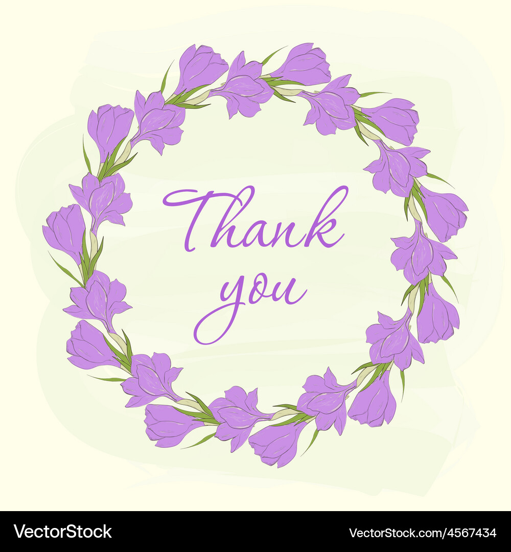 Frame made of crocus Royalty Free Vector Image