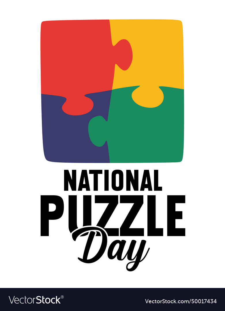 Happy national puzzle day january 29 Royalty Free Vector