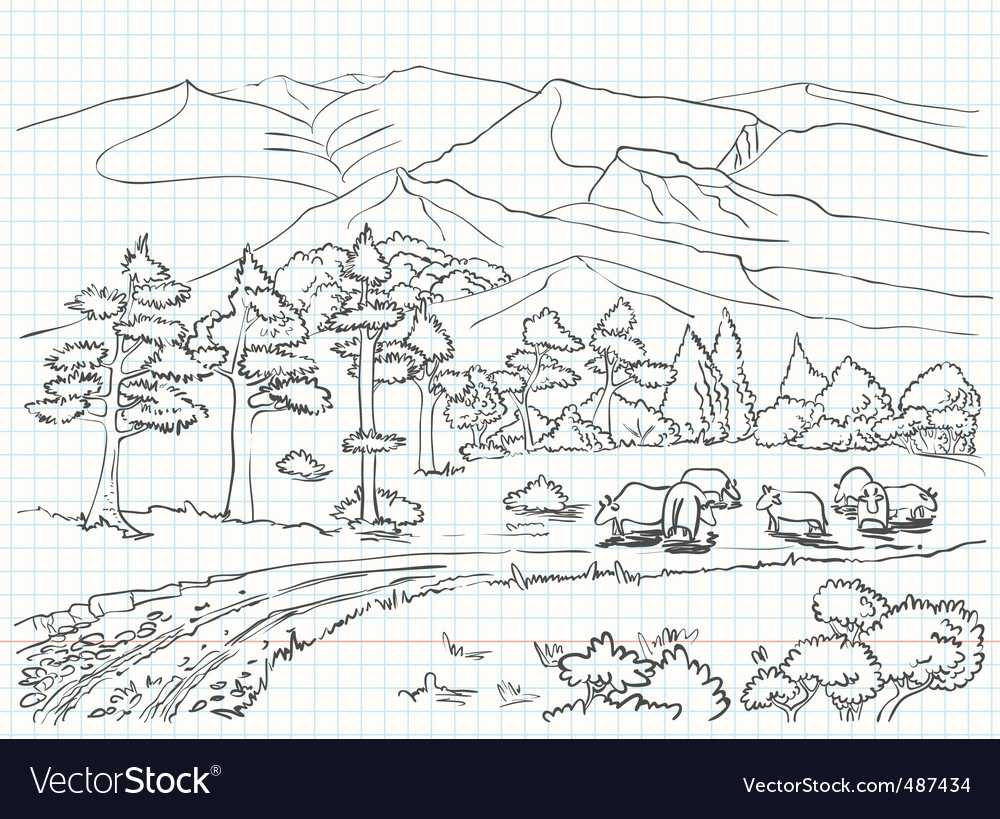 Landscape Royalty Free Vector Image - VectorStock