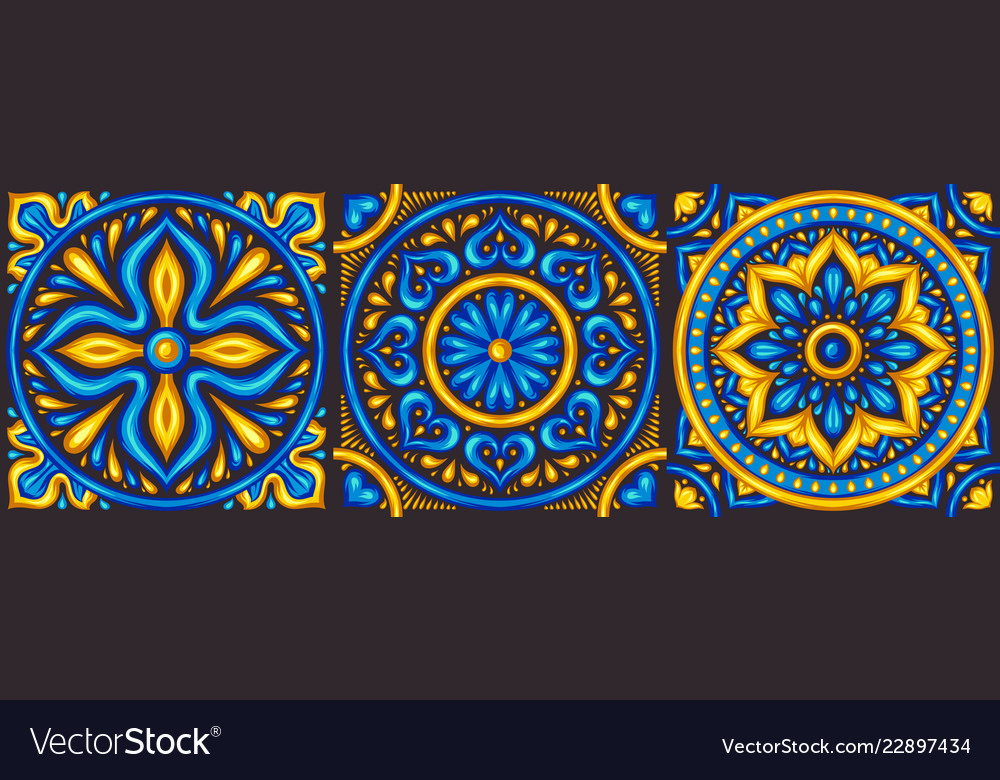Moroccan ceramic tile pattern Royalty Free Vector Image
