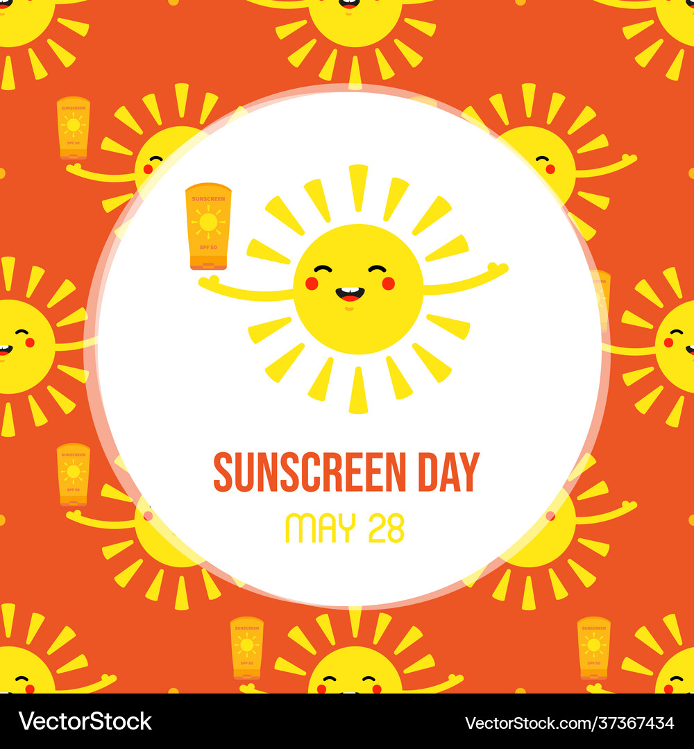 National sunscreen day greeting card Royalty Free Vector
