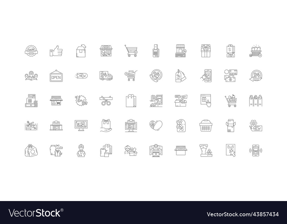 Retailer Ideas Linear Icons Line Signs Set Vector Image