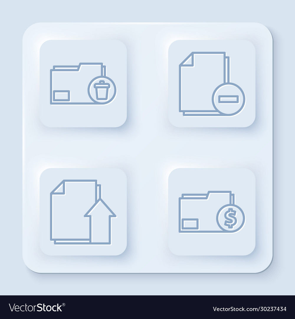Set line delete folder document with minus Vector Image Set line delete folder document with minus Vector Image