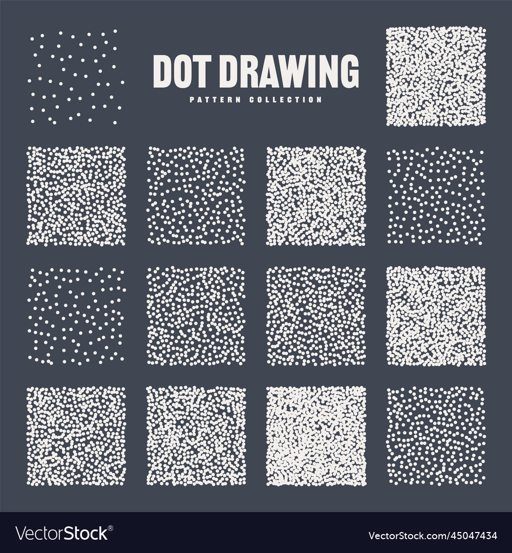 Square shaped dotted objects stipple elements Vector Image