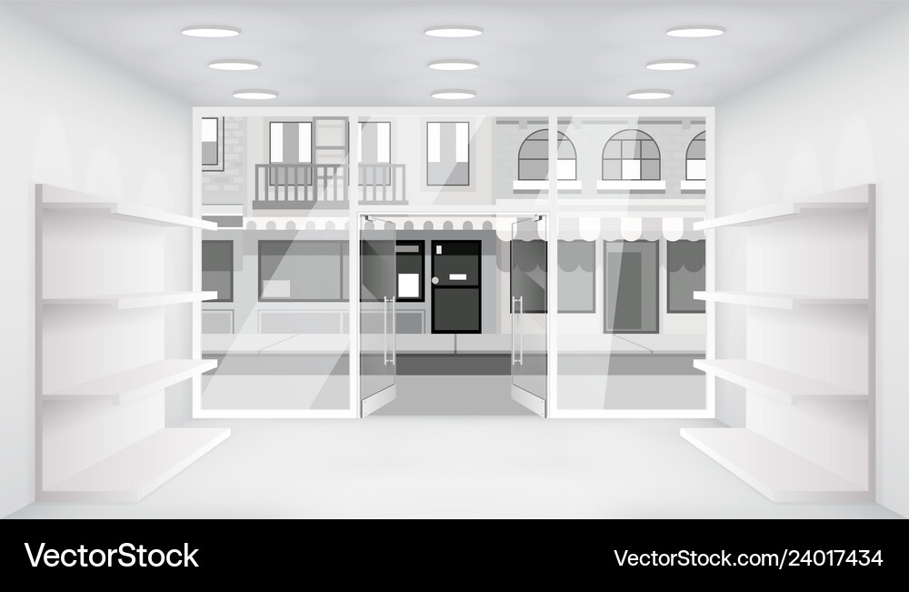 Storefront Interior - Empty Shop Royalty Free Vector Image