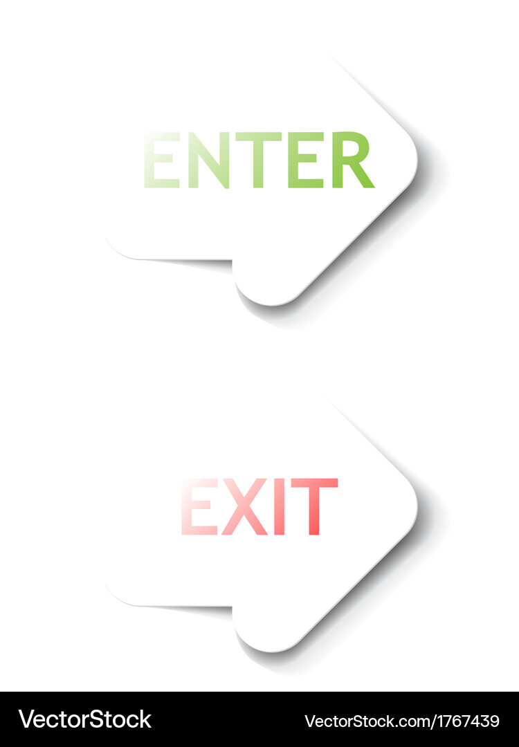 Enter exit arrows Royalty Free Vector Image - VectorStock