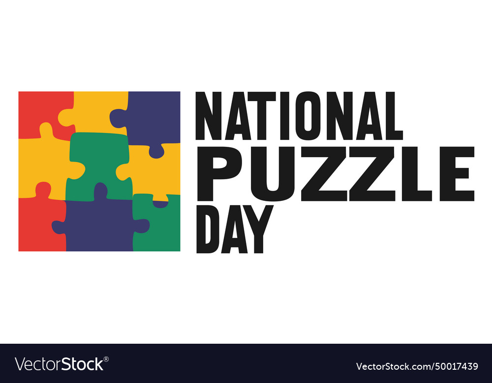 Happy national puzzle day january 29 Royalty Free Vector