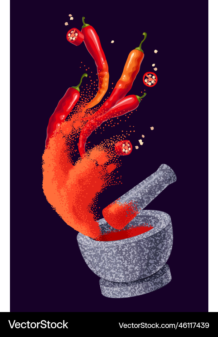 Red chilli vegetable with powder Royalty Free Vector Image