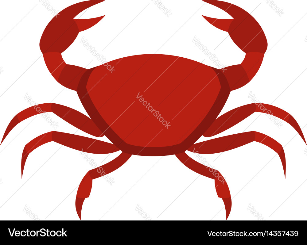 Red crab icon isolated Royalty Free Vector Image