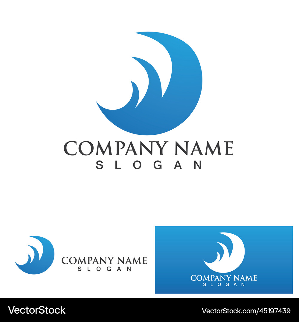 Sea ocean wave line logo simple monoline style Vector Image