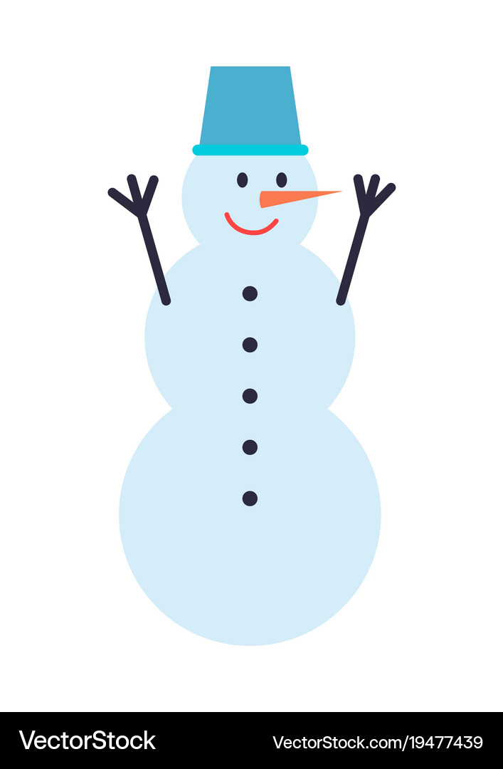 Snowman winter character Royalty Free Vector Image