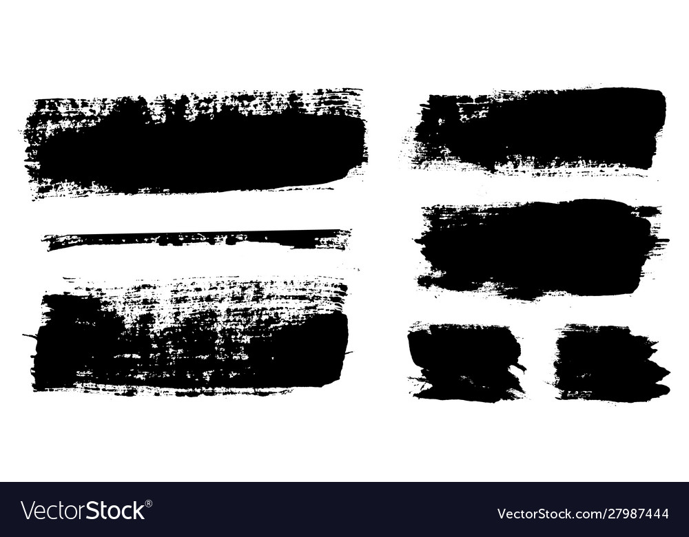 Brush strokes paintbrushes set grunge Royalty Free Vector