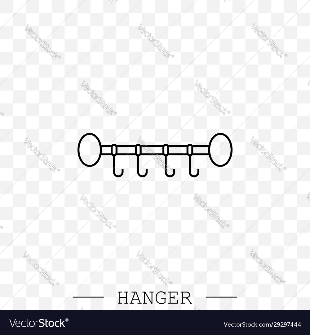 Clothes Hanger Linear Line Icon Royalty Free Vector Image