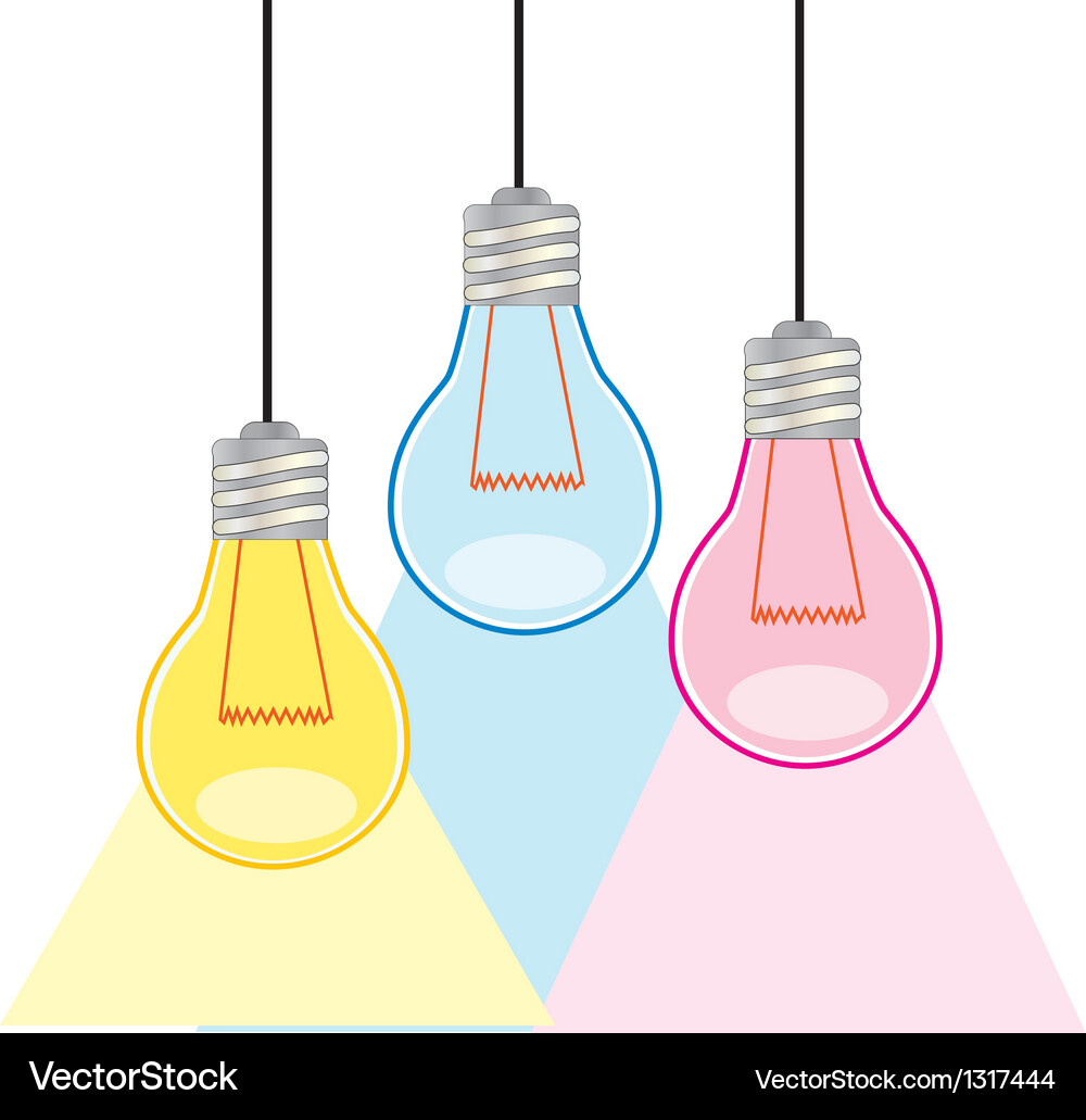 Colorful light bulbs Royalty Free Vector Image