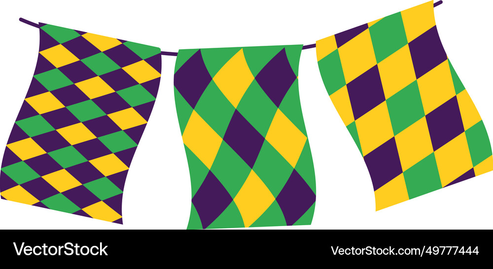 Mardi gras buntings Royalty Free Vector Image - VectorStock