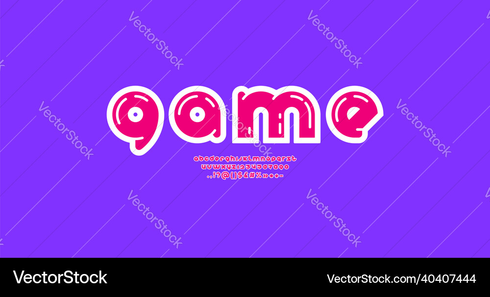 Red modern alphabet original rounded font from Vector Image