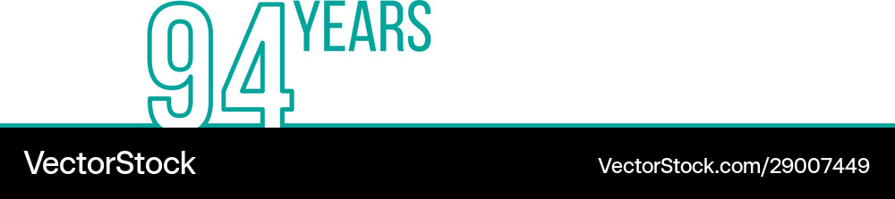 94 years anniversary or birthday linear outline Vector Image