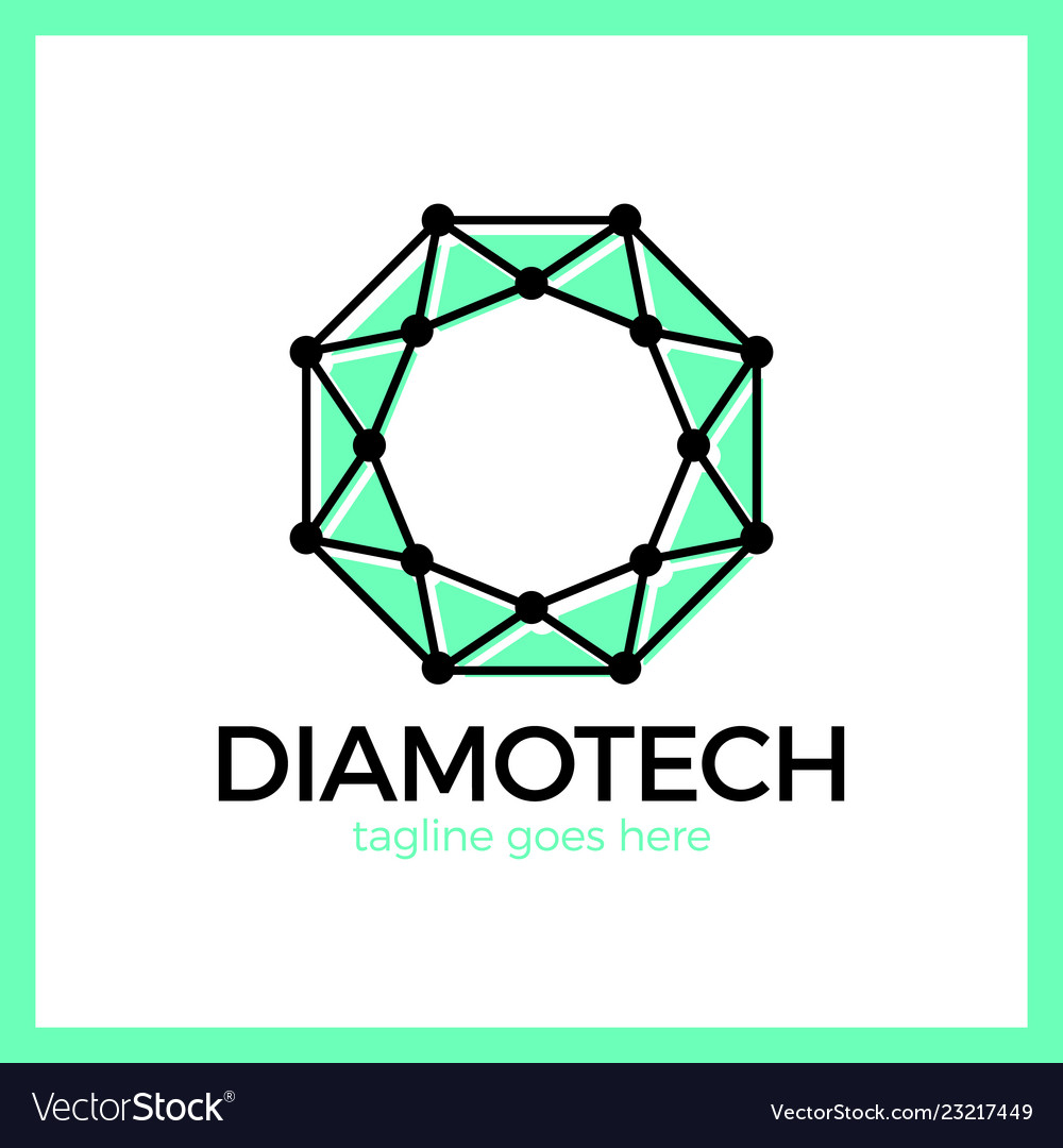 Diamond tech logo Royalty Free Vector Image - VectorStock