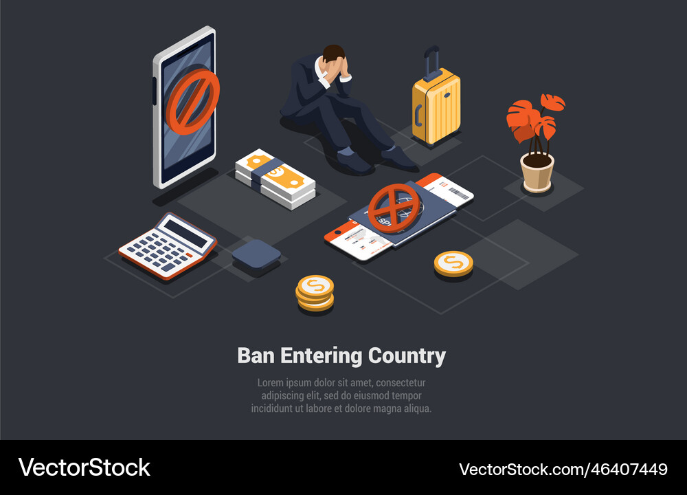 Nationality deprivation cancellation visa Vector Image