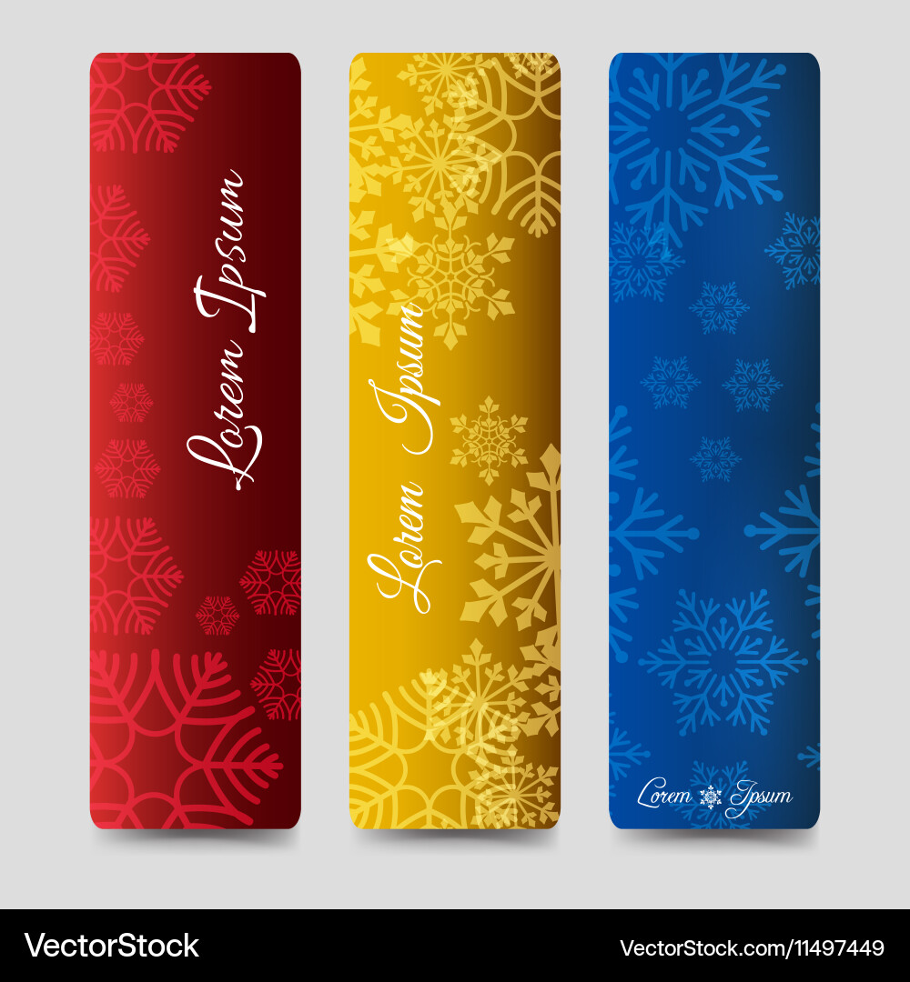 Winter bookmarks collection with snowflakes Vector Image
