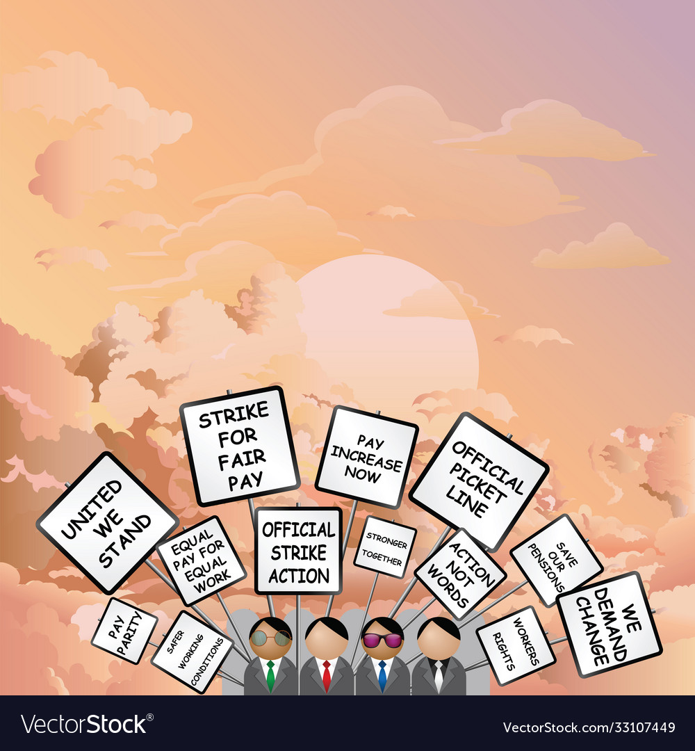 Workers on strike Royalty Free Vector Image - VectorStock