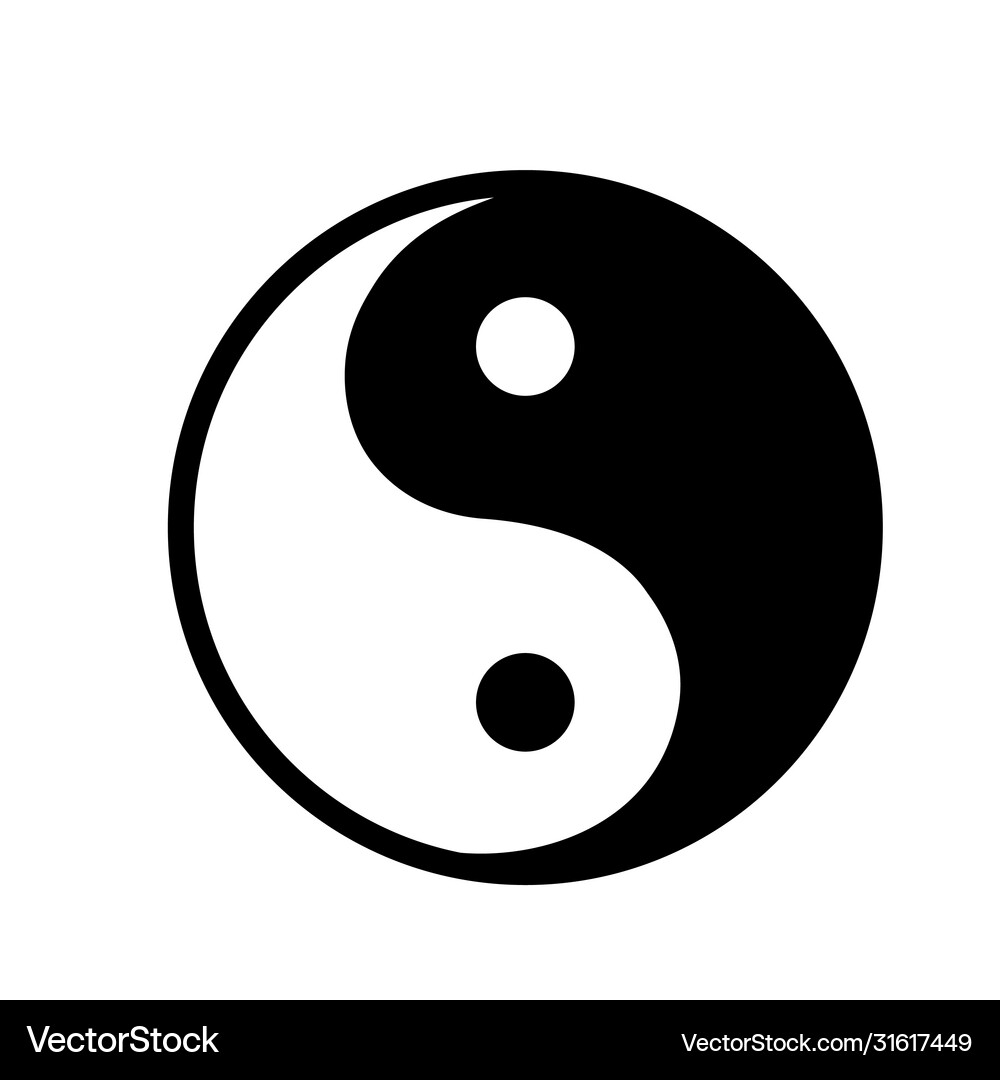 Yin yang symbol with border Royalty Free Vector Image