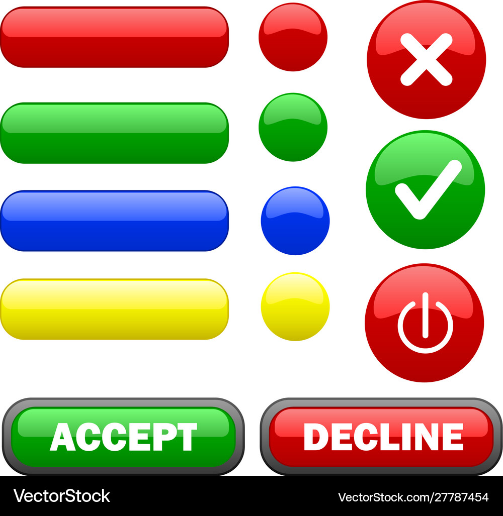 Blank web buttons on off Royalty Free Vector Image