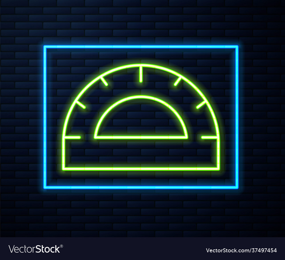 Glowing neon line protractor grid for measuring Vector Image Glowing neon line protractor grid for measuring Vector Image