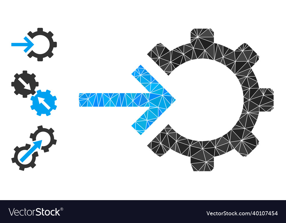 Lowpoly cog integration icon with bonus Royalty Free Vector Lowpoly cog integration icon with bonus Royalty Free Vector