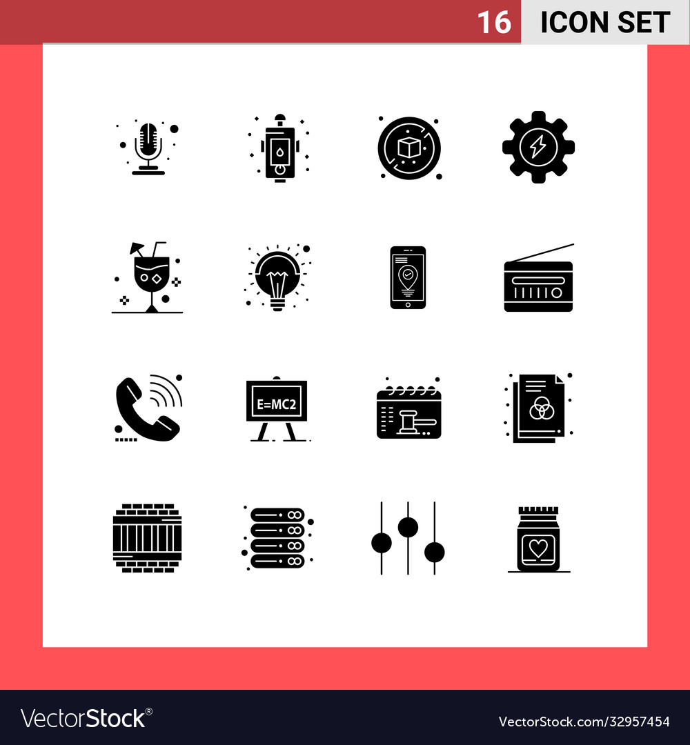 Stock icon pack 16 line signs and symbols Vector Image