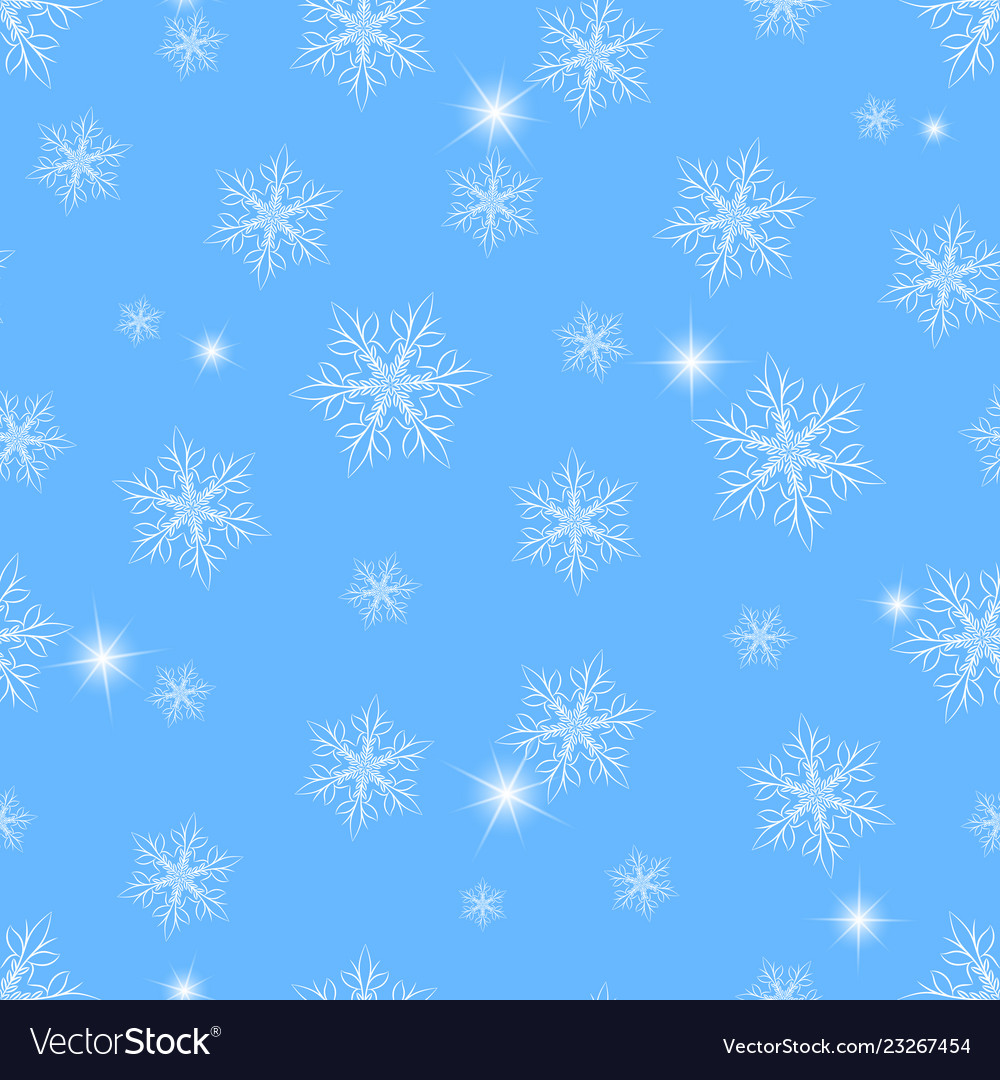 Winter seamless pattern with snowflakes sparkles Vector Image