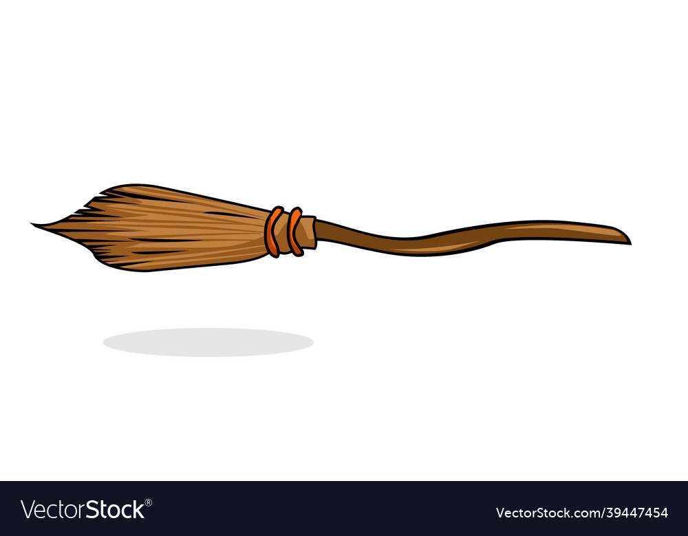 Witch broom halloween cartoon collection Vector Image