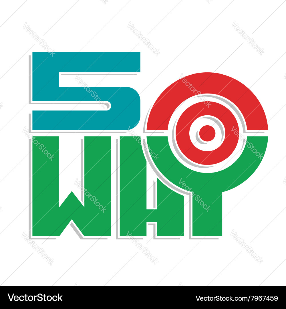 Five why methodology target Royalty Free Vector Image
