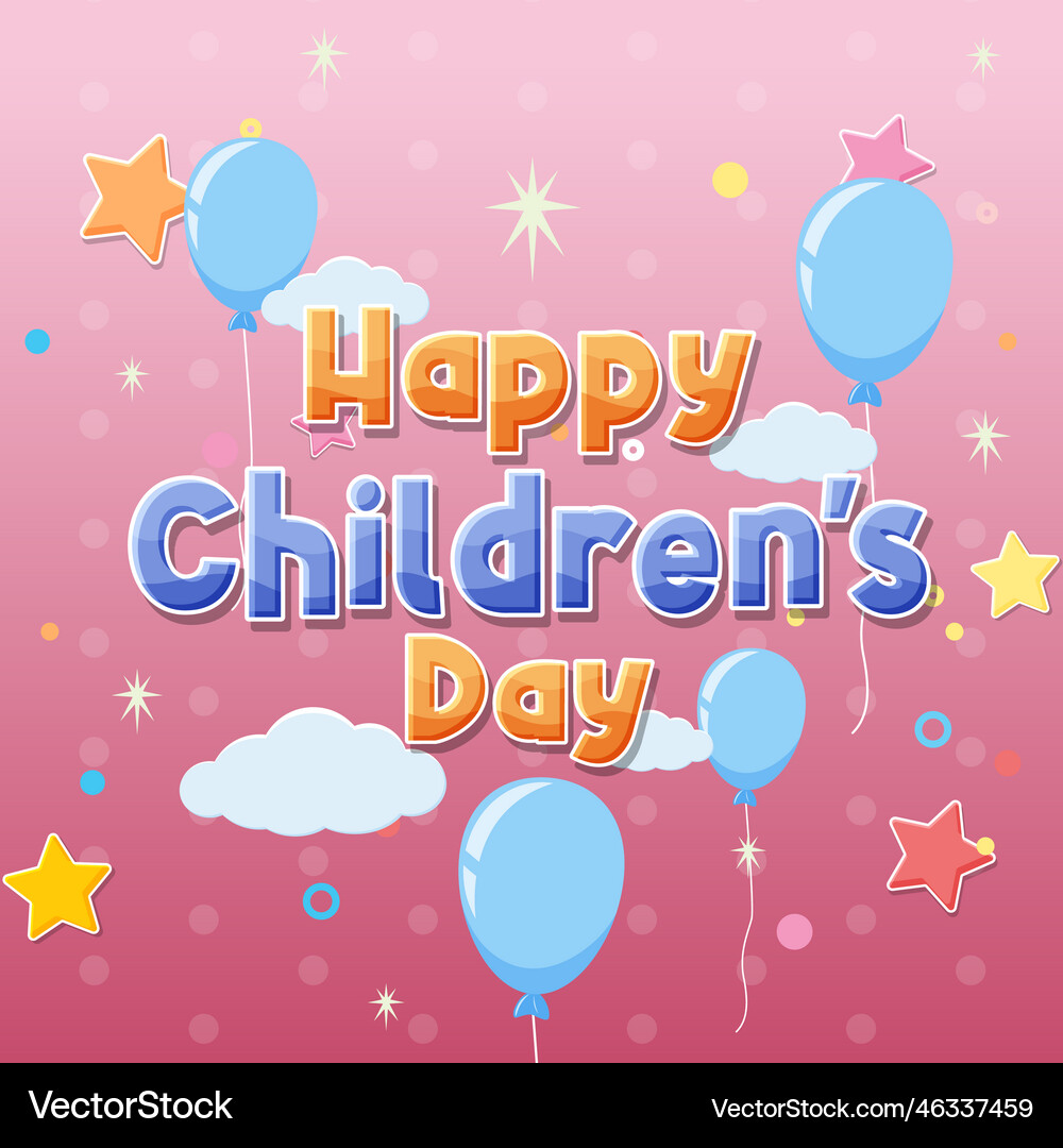 Happy children day banner Royalty Free Vector Image