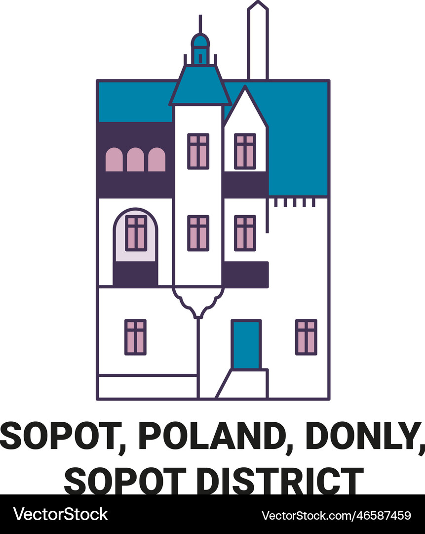 Poland sopot donly district travel Royalty Free Vector Image