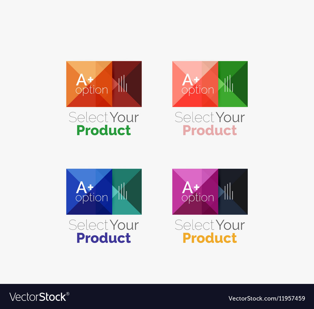 Set Of Abstract Square Interface Menu Navigation Vector Image