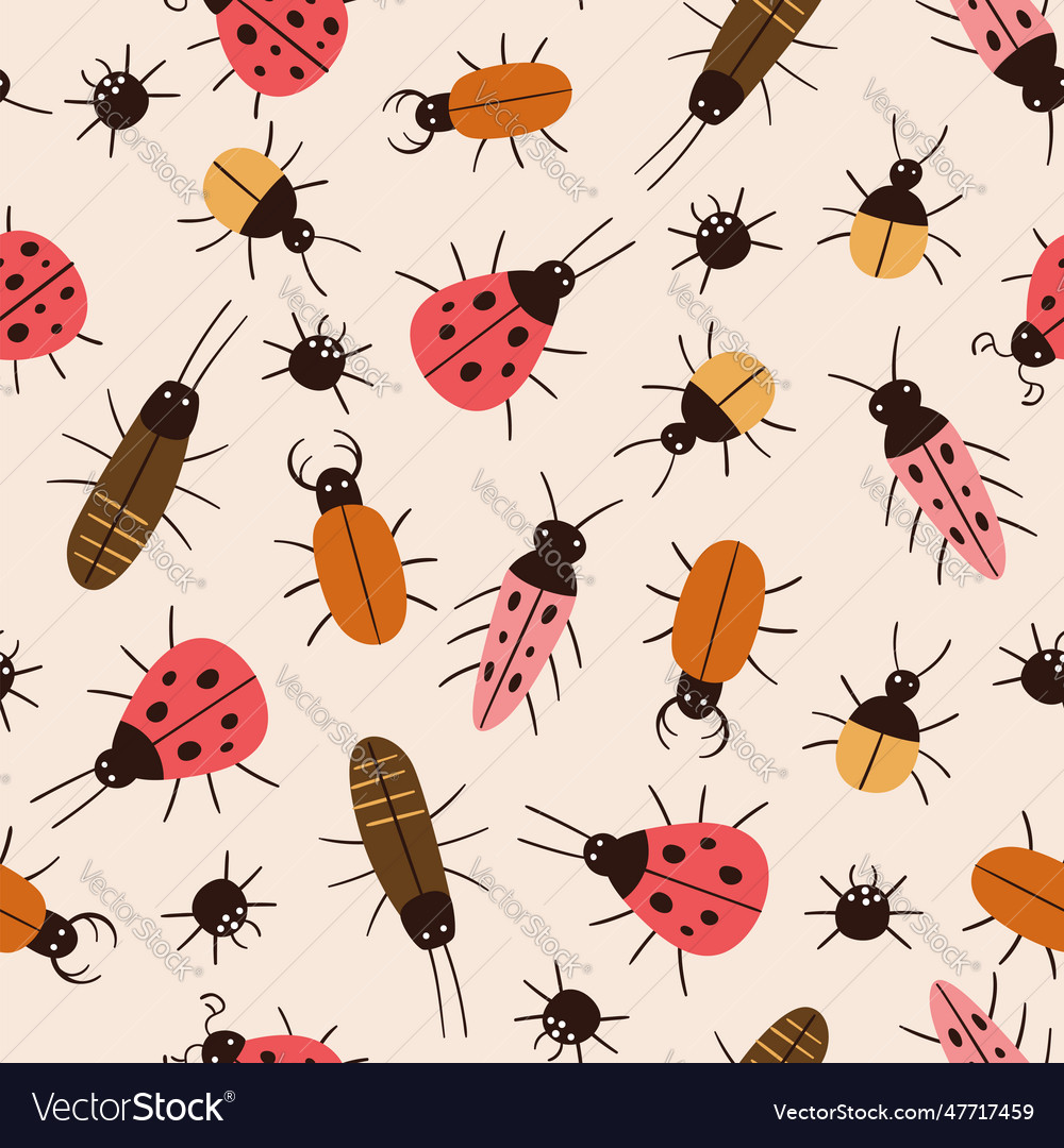 Small bugs seamless pattern Royalty Free Vector Image