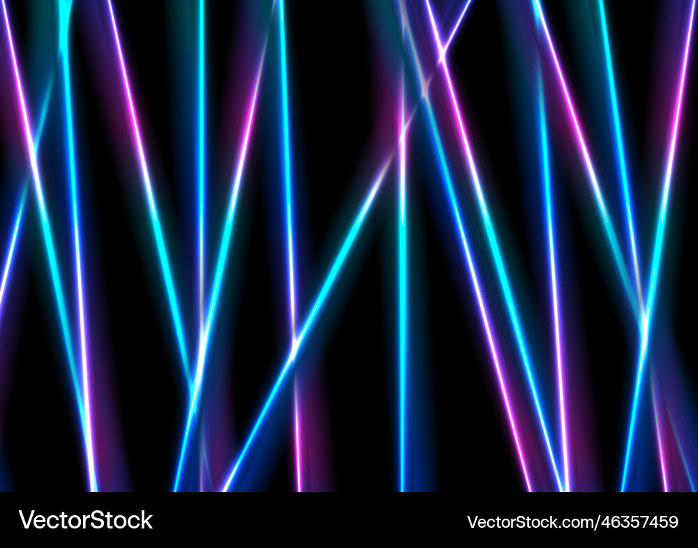Vibrant neon laser rays stripes abstract Vector Image