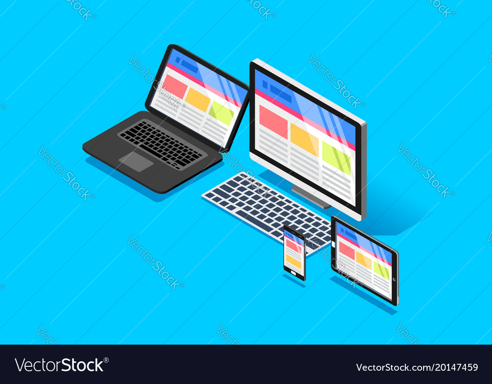 Web adjustable page view concept Royalty Free Vector Image