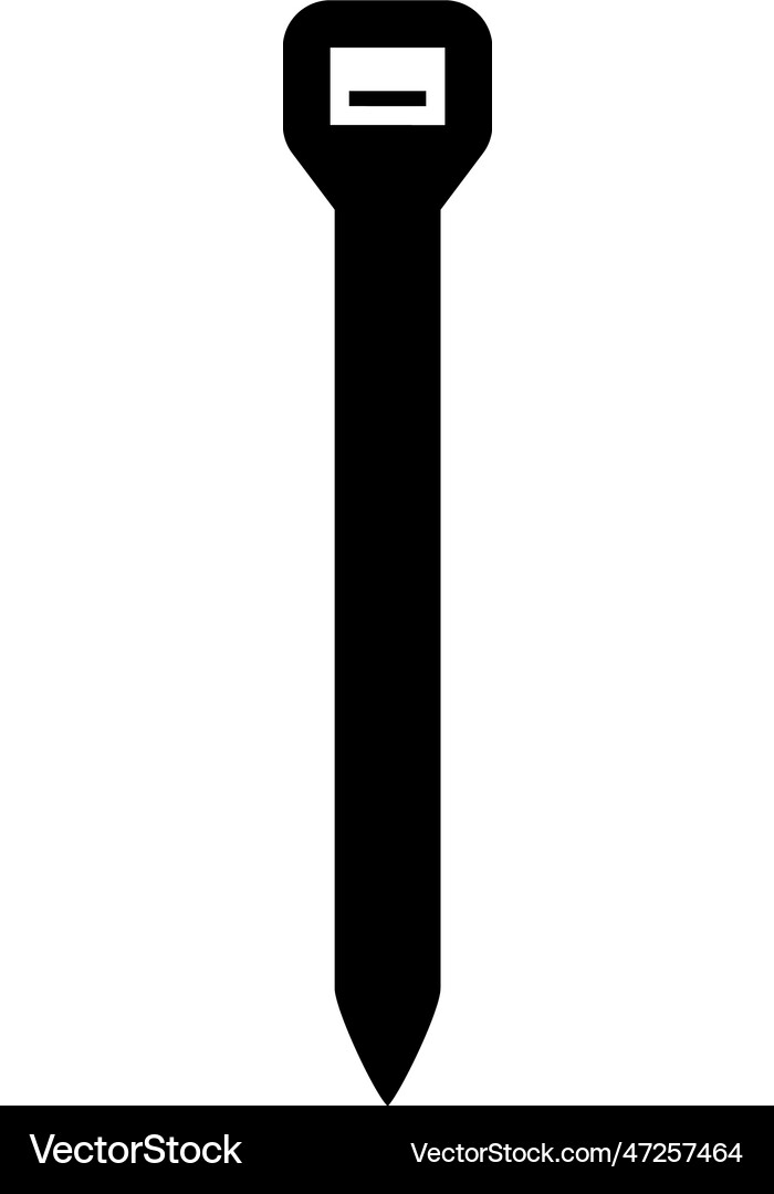 Cable tie zip building material icon black color Vector Image
