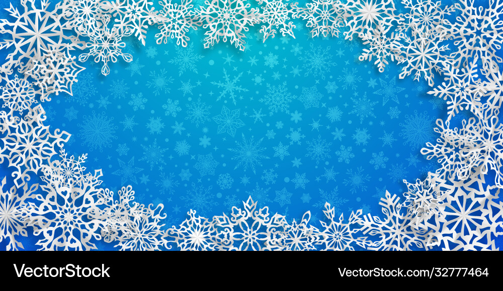 Christmas background with paper snowflakes Vector Image