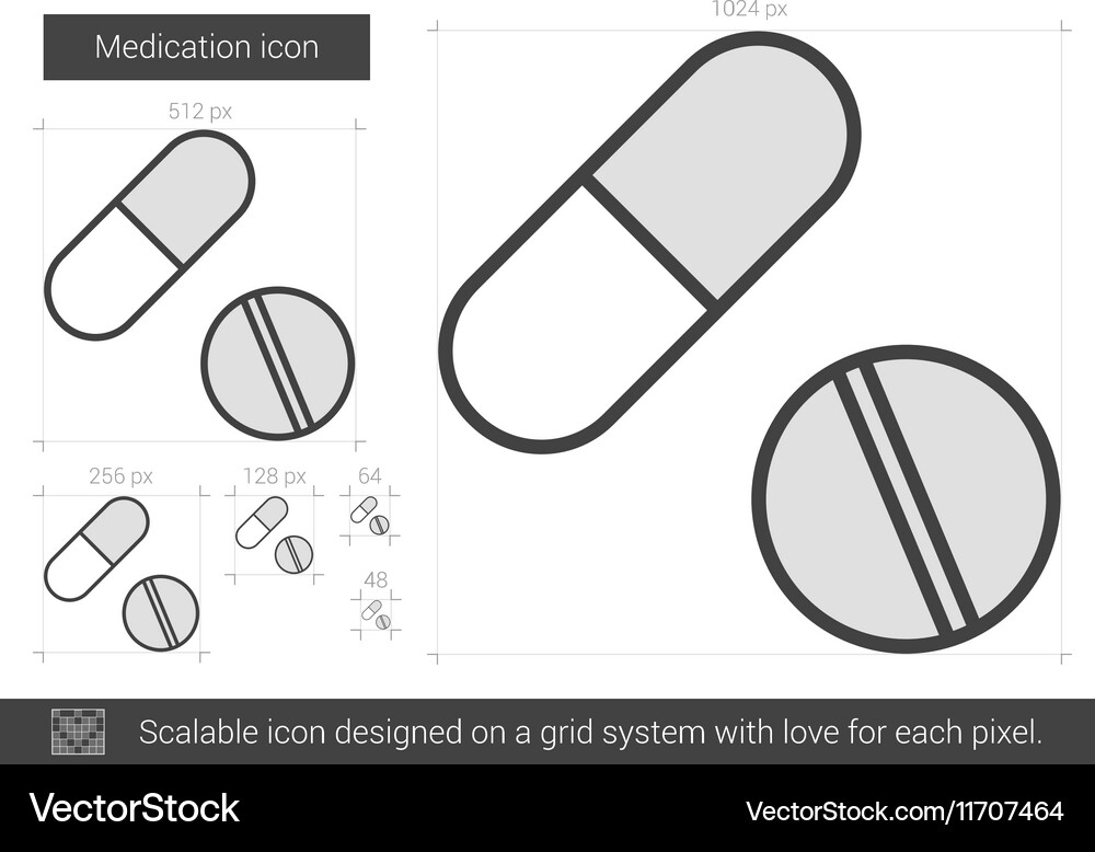 Medication line icon Royalty Free Vector Image