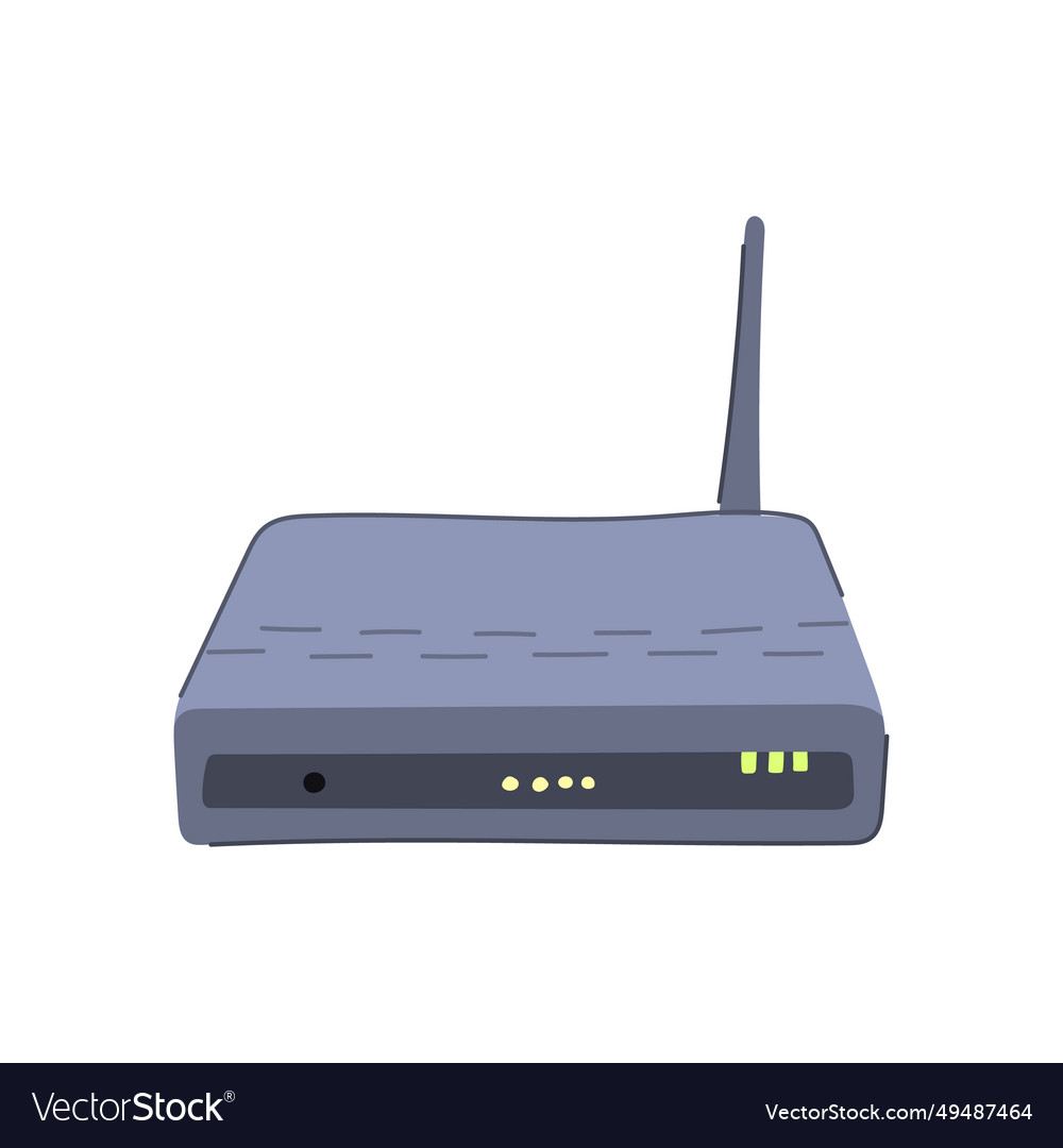 Network dsl modem cartoon Royalty Free Vector Image