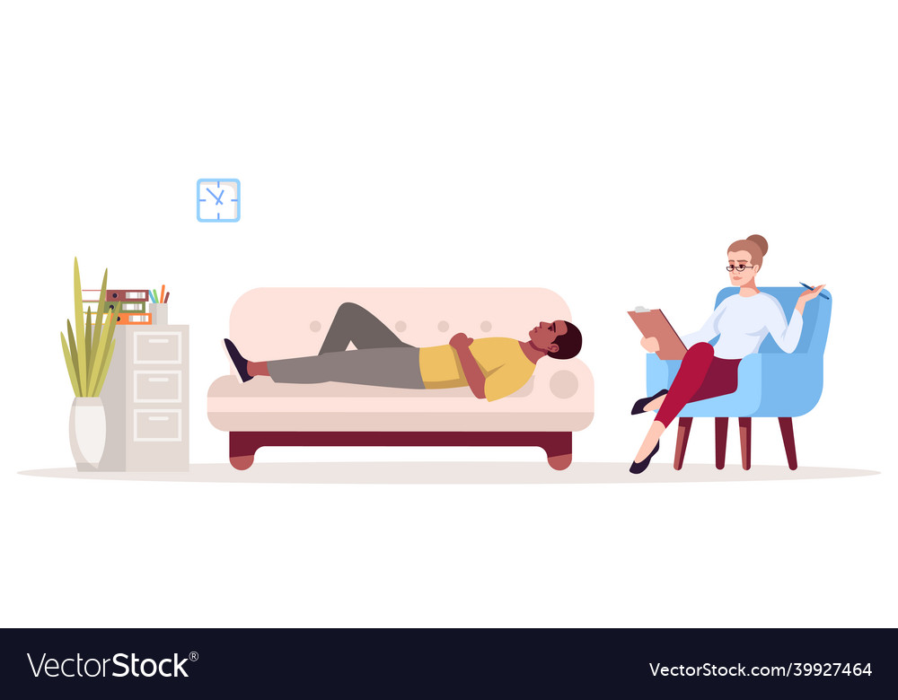 Private therapy session semi flat rgb color Vector Image Private therapy session semi flat rgb color Vector Image