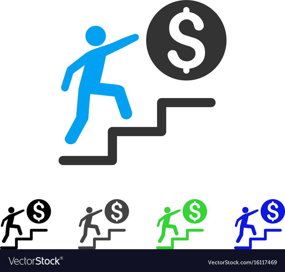 Business steps flat icon Royalty Free Vector Image
